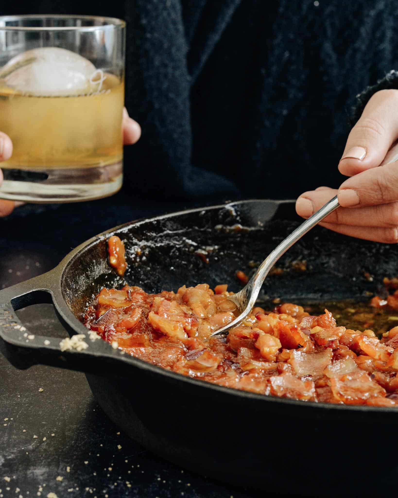 Bourbon Baked Beans with Brown Sugar and Bacon